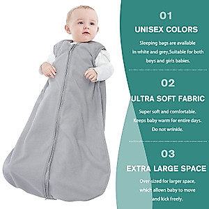 HIYYUE Micro-Plush Baby Sleep Sack 6-12 Months All Season Baby Sleeping Bag 2-Way Zipper Toddler Wearable Blankets 2Pack Warm Soft Plush…