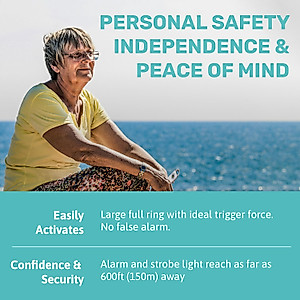 Elos Personal Alarm Keychain for Women & for Seniors Pull pin, LED Light, 130db Siren - Safealarm with Loud Protector, Hand held Safety Alarms, Pocket Alarm Protection for Emergency (Smoky Black)