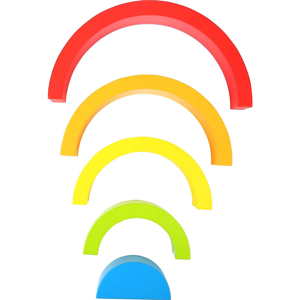 Small Foot Wooden Rainbow Building Blocks (Small)-Babies Learn Hand-Eye Coordination,Patterns&Colors While Developing Fine Motor Skills-Classic Educational Game for Toddlers-Age 12+ Months