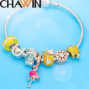 Beach Drink Charms Compatible with Pandora Charm Bracelets, 925 Sterling Silver Beads, Tropical Beer Dangling Pendant for Necklace and European Snake Chain, Hawaii Summer Holiday Charm Gifts