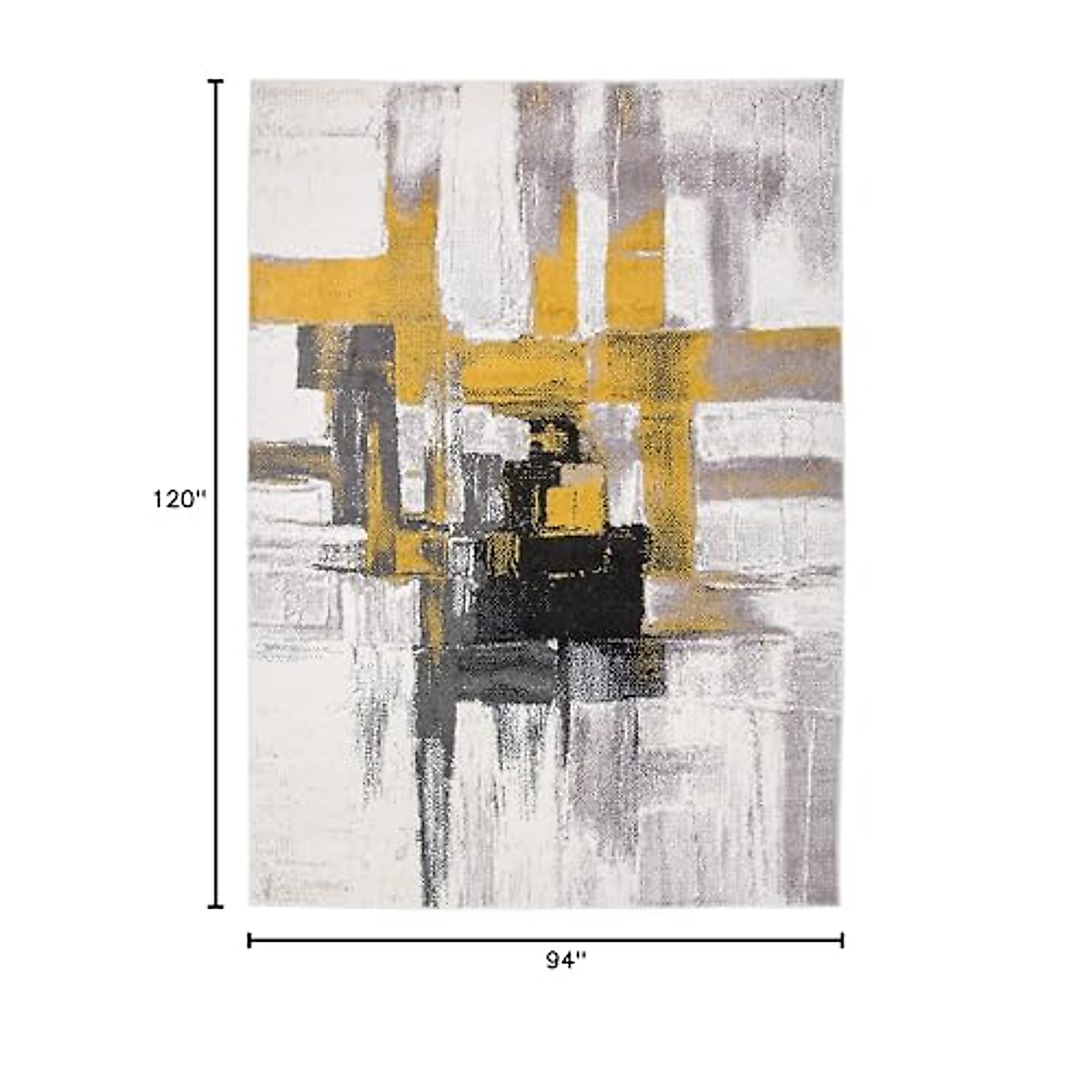 Rugshop Contemporary Modern Abstract Area Rug 7' 10" x 10' Gold