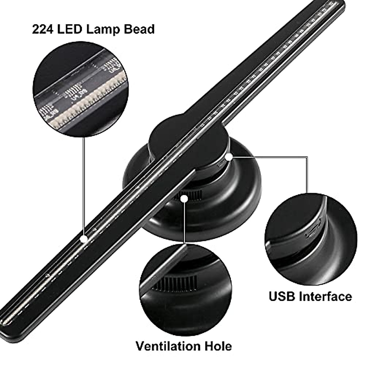 VEVOR 3D Holographic Fan - Eye-Catching Business Display