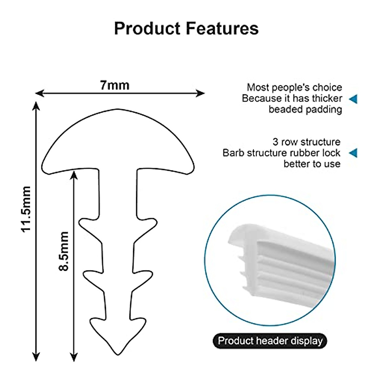 showingo 85' ft Roll Pool Liner Lock for Above-Ground & In-Ground Swimming Pool Beaded Liners