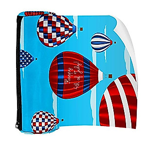 Independence Day Hot Air Balloon 4th of July! Pencil Bag Pen Case Stationary Case Pencil Pouch Desk Organizer Makeup Cosmetic Bag for School Office