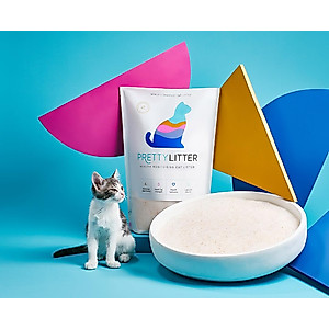 PrettyLitter Health Monitoring Cat Pet Litter (6 lbs), Unscented, Silica Gel, House-cats, Litter