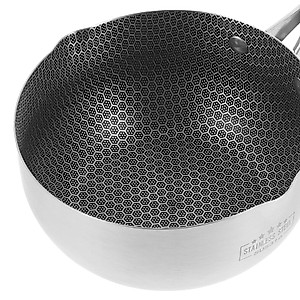 Amosfun Yukihira Saucepan, Traditional Japanese Yukihira Pot Stainless Steel Saucepan Milk Sauce Small Noodle Pot with Handle and Dual Pour Spout Stainless Steel Cookware 20cm