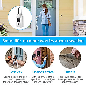 KENRONE Fingerprint Key Lock Box,App Controlled Combination Lock for House Keys,Lock Box for Outside Enhanced Security with Fingerprint Recognition