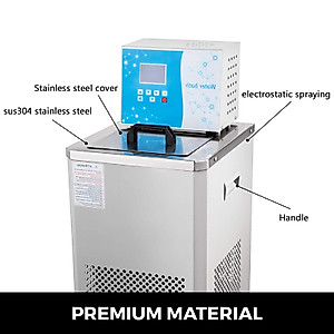 VEVOR Laboratory Chiller Circulator 6L Chiller Lab Low Temperature Cooling Liquid Circulator Pump Chiller Lab Recirculating Chiller Water Bath Recirculating Water Cooling Chiller for Laboratory