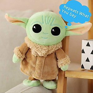 PAZATAO Talking Baby Yoda 7.8 Inch,Walking Baby Yoda and Toy Repeats What You Say Plush Animal Toy Electronic Toy for Boys,Girls,Stuffed Animal,Baby Doll for Kids Gifts (Baby Yoda)