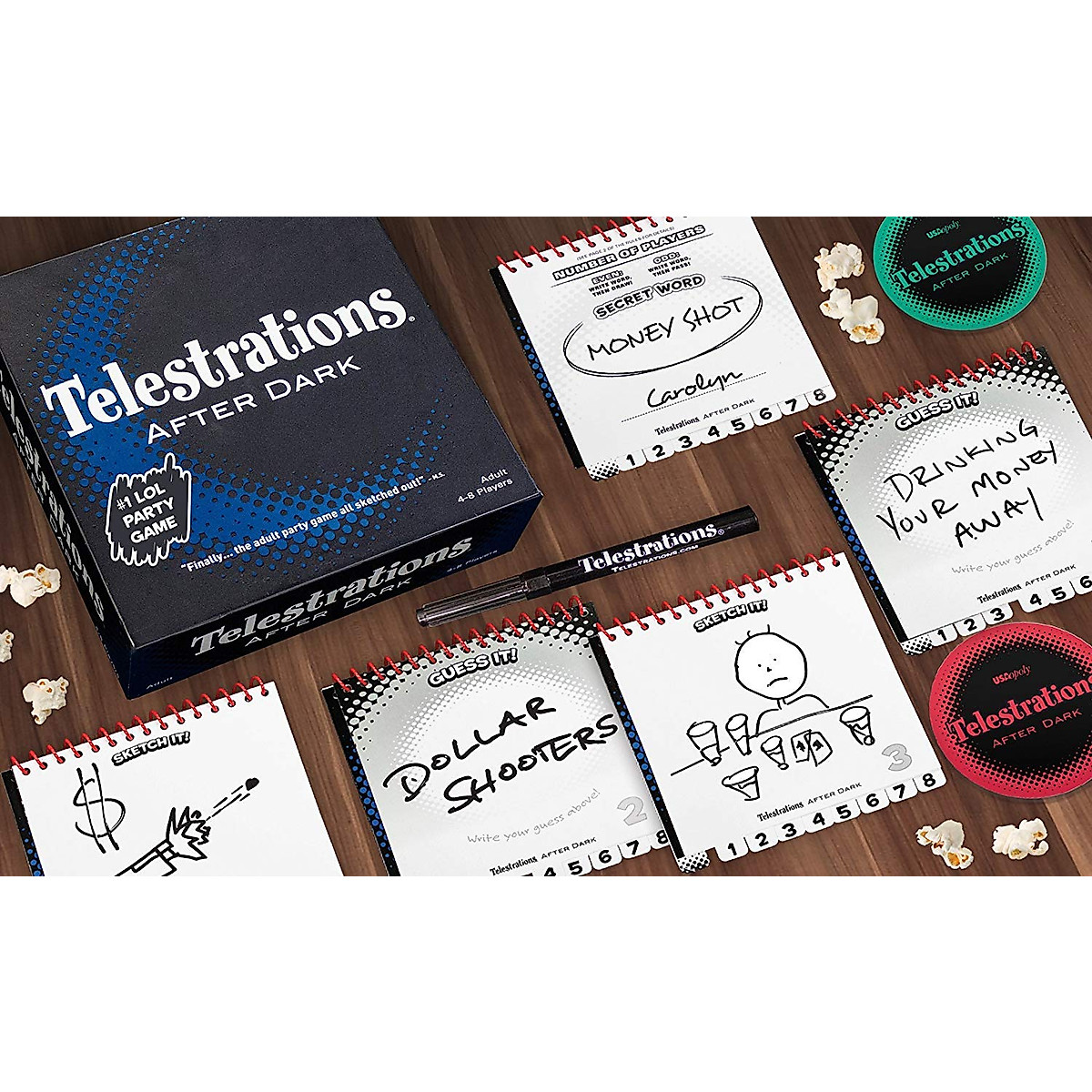 Telestrations After Dark Adult Board Game | An Adult Twist on The #1 Party Game | The Telephone Game Sketched Out | Ages 17+