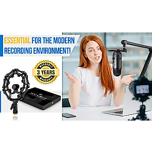 Vocalbeat Blue Yeti Microphone Shock Mount Mic Holder - Blue Yeti Shock Mount for Anti Vibrations from Quality Aluminum Material - Shockmount Accessories Compatible with Blue Yeti Boom Arm Mic Stand