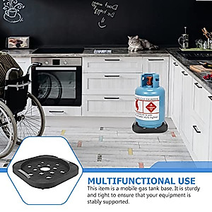 Luxshiny Shelving Brackets Propane Tank Propane Tank Base Gas Round Tank Tray, Cylinder Stabilizing Base With Wheels And Handles Propane Tank Mount Propane Tank Gauge