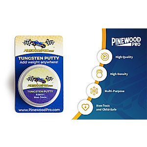 Pinewood Pro Tungsten Putty for Derby Car Weights - Easily Fine Tune Car Weight for Fastest Speed (1 Ounce)