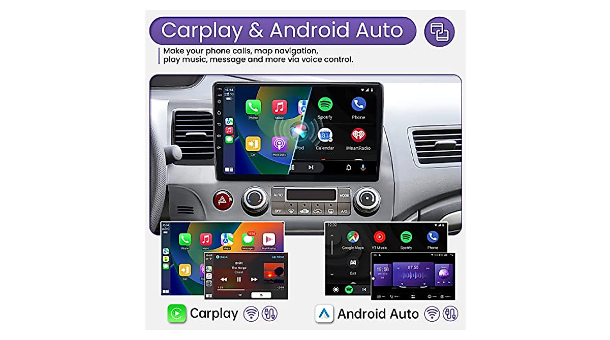 Fortdows Honda Civic Car Stereo | Wireless CarPlay & Auto