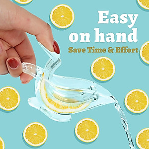 Manual Lemon Juicer, Acrylic Manual Lemon Slice Squeezer, Portable Transparent Fruit Juicer, Elegance Bird Shape, Hand Juicer for Orange Lemon Lime Pomegranate (2 Pack)
