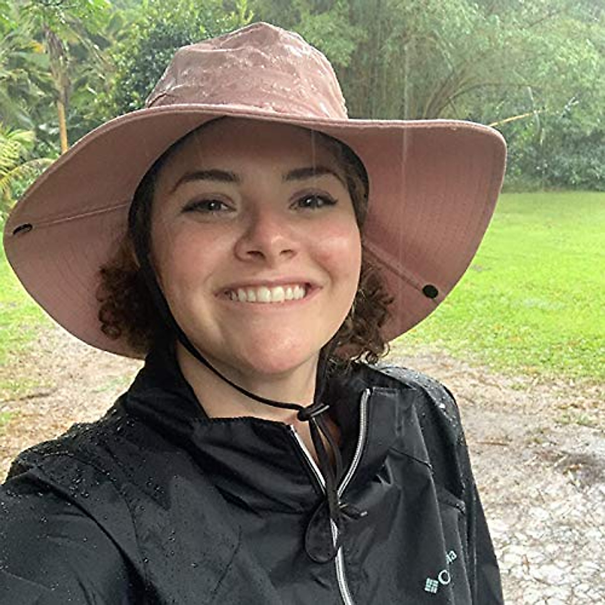 Womens UV Protection Wide Brim Sun Hats - Cooling Mesh Ponytail Hole Cap Foldable Travel Outdoor Fishing Hat Pure Purple