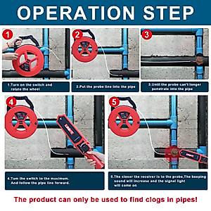UNI-T Wall Pipe Blockage Detector 35Meters Pipeline Blocking Clogging Scanner Plumbers Instrument Diagnostic Tool for Steel Iron and PVC Pipes