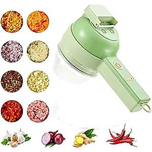 Electric Vegetable Cutter , 4 in1Portable Electric Vegetable Cutter Set , Portable Wireless Food Chopper , Wireless Food Processor