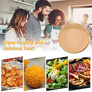 100 Pcs Air Fryer Disposable Paper Liners Air Fryer Parchment Paper Liners Air Fryer Liners Basket Non Stick Unperforated Round Parchment Paper for Baking Roasting Microwave (Natural Color,6.3 Inches)