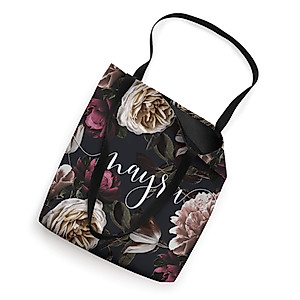 Mayra - Elegant Floral Rose & Peony Personalized Name Tote Bag