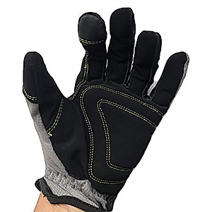 Tough Working Gloves, 3 Pair Utility, Red, Gray, Yellow