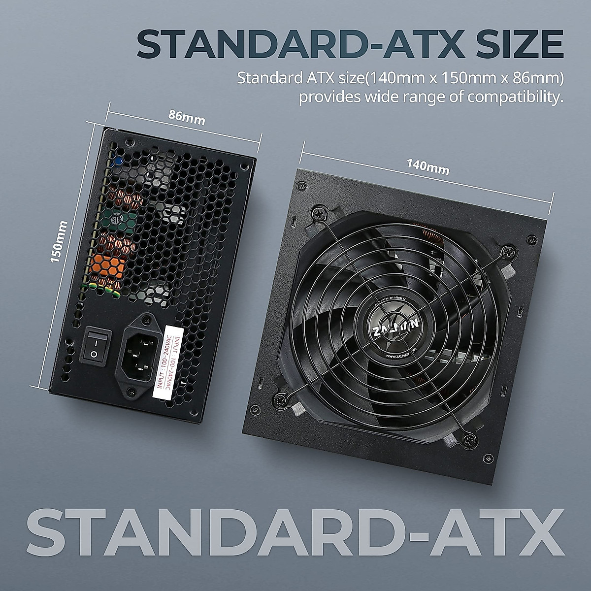 Zalman GigaMax 700W 80+ Bronze Certified PSU, Continuous Power with 120mm Ultra Quiet Silent Fan, 105° Capacitor, 5 Year Warranty