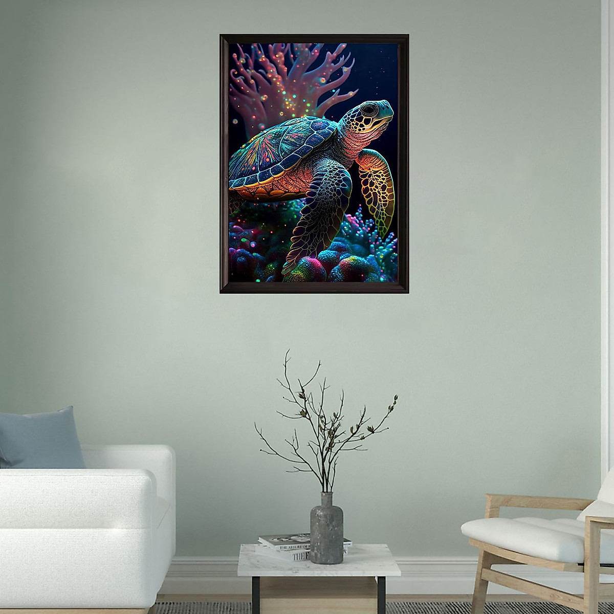 Aestalrcus Sea Turtle Diamond Painting Kits for Adults-Sea Turtle Diamond Art Kits for Adults,Sea Turtle Gem Art Kits for Adults for Gift Home Wall Decor 12x16inch