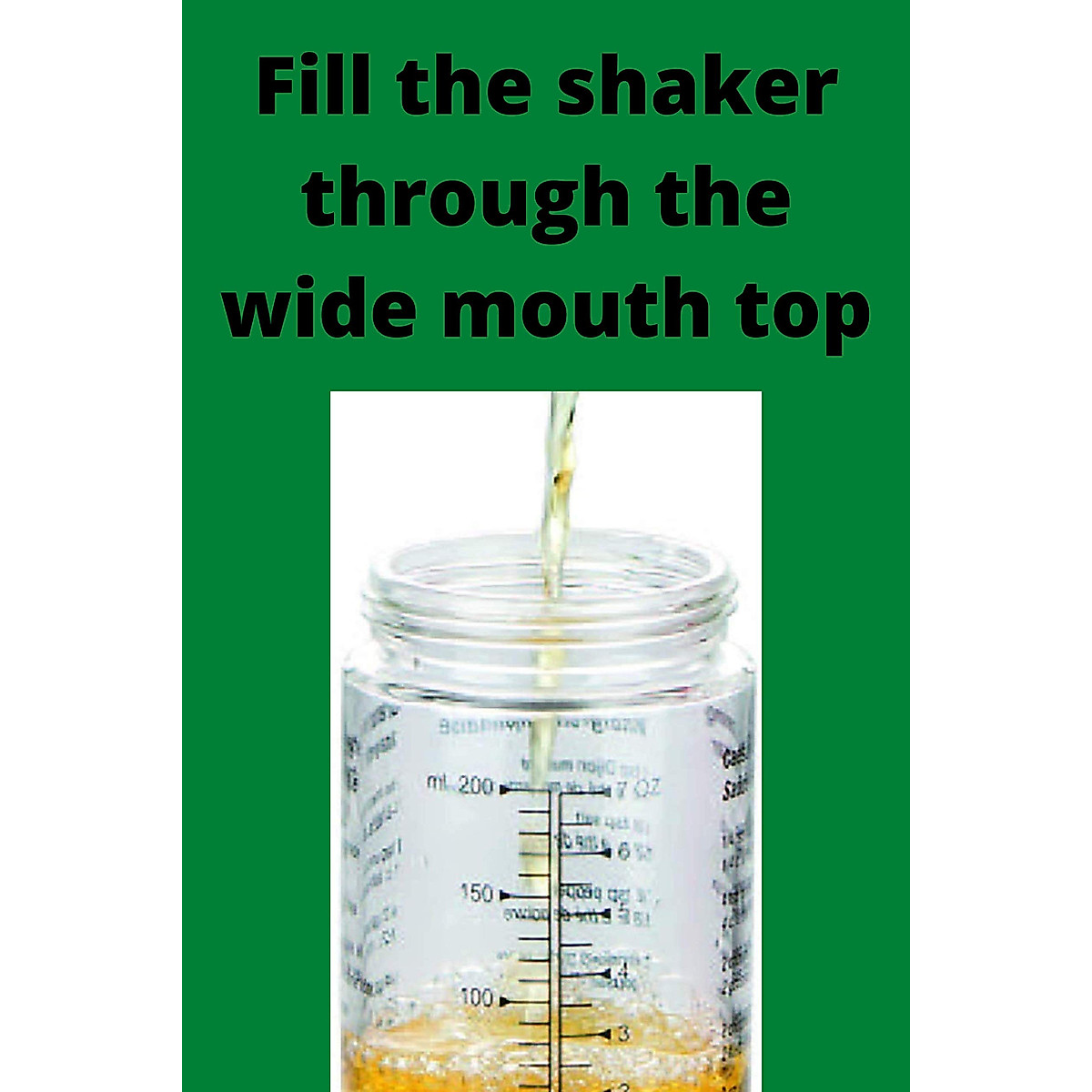 Glass Salad Dressing Bottle: Premium Borosilicate Salad Dressing Shaker with Mixer Insert • Leak Proof Salad Dressing Blender and Dispenser with Measurements and Recipes • Reusable Vinaigrette Cruet