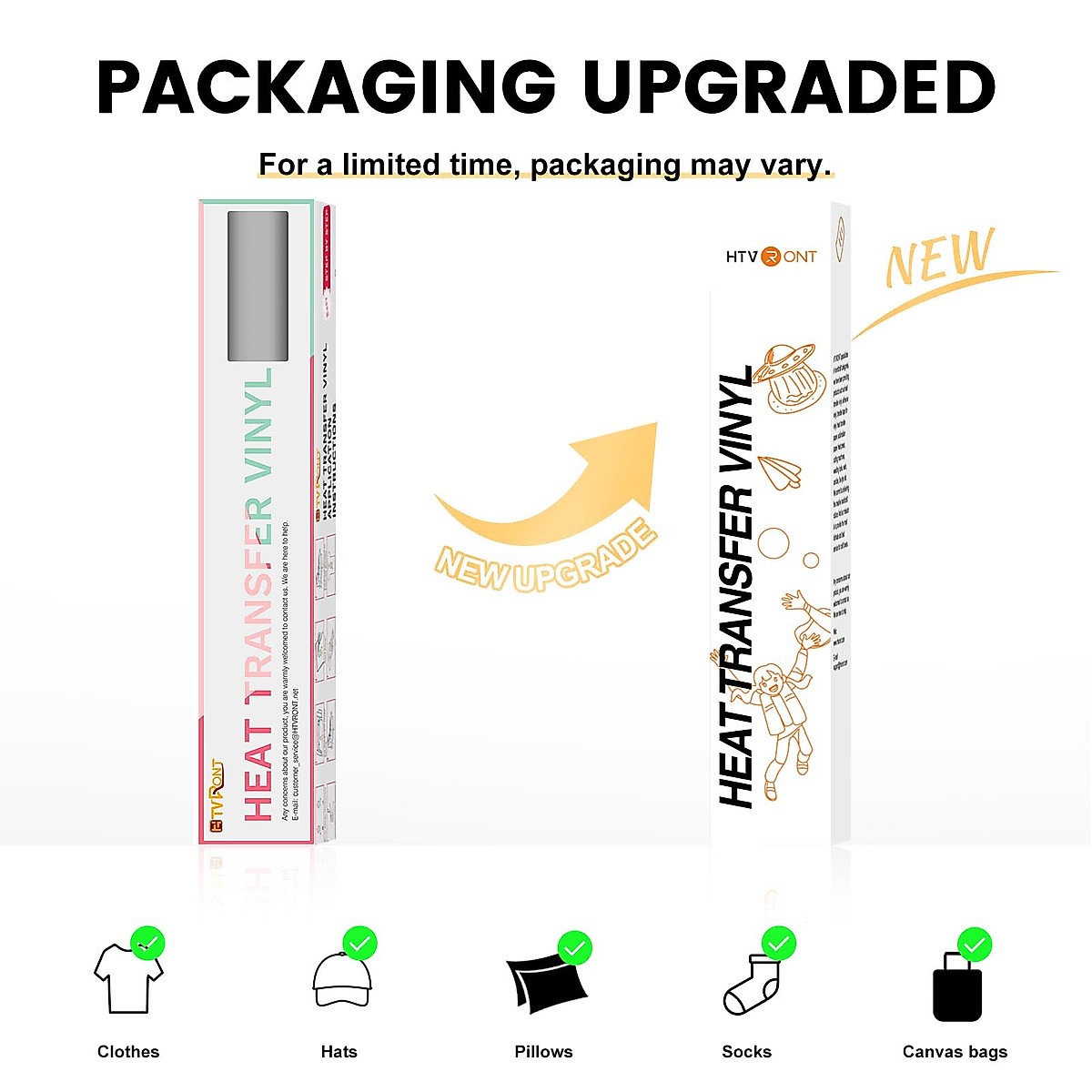 HTVRONT Heat Transfer Vinyl White Iron on Vinyl-12"x 60FT White HTV Vinyl Roll Easy to Cut & Weed for Heat Vinyl Design (White)