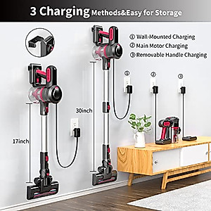 Foppapedretti Cordless Vacuum Cleaner, 25Kpa Powerful Stick Vacuum, 210W Brushless Motor 4-in-1 Rechargeable Vacuum with 2200mAh Battery Up to 35 Mins Runtime, Lightweight Vacuum Cleaner for Pet Hair