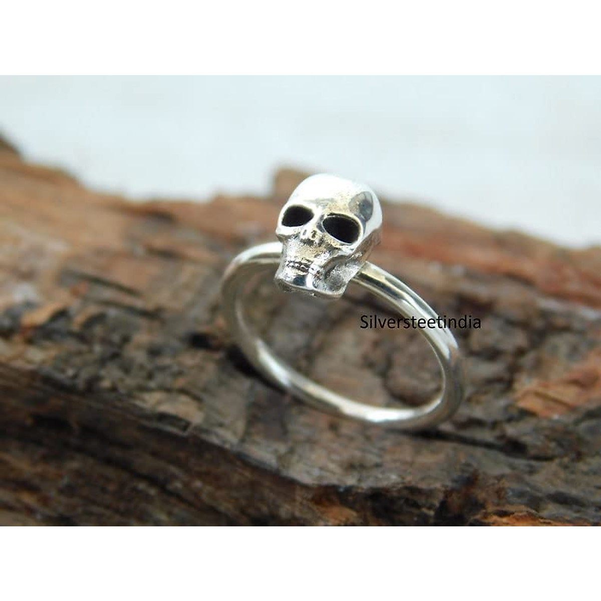 Tiny Silver Skull Ring, Minimalist animal ring, Taxidermy Jewelry, Bone, Wiccan, Goth, Gothic ring, Stackable, Dark Fashion, Sugar, Rustic, Death 925 silver By TEJIKA GLOBAL (12)