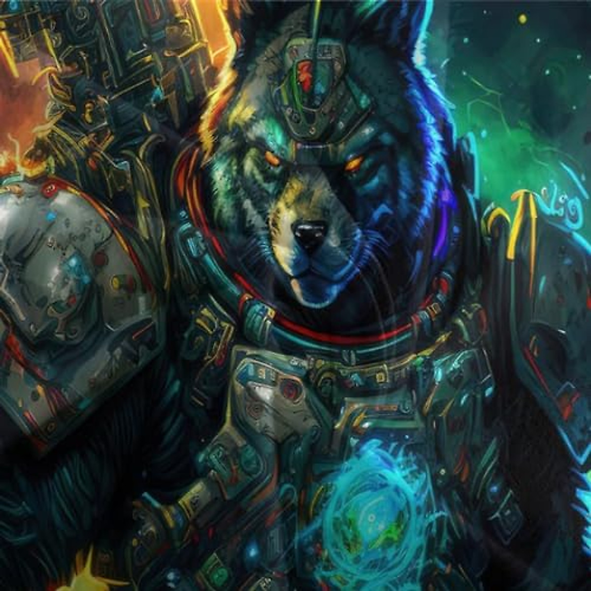 Cosmic Space Wolves 3D Printed Duvet Cover Quilt Cover Bedding Set Comforter Covers for Childrens and Adults with Pillowcases 3 Pieces Microfiber with Zipper Closure Twin（173x218cm）