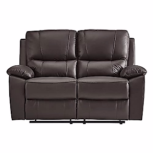 Lexicon Farmington Wall-Hugger Manual Double Reclining Loveseat, Brown