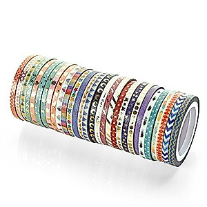 Agutape 48 Rolls Washi Tape Set,Foil Gold Skinny Decorative Masking Washi Tape,3MM Wide DIY Masking Tape