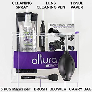 Altura Photo Professional Camera Cleaning Kit for DSLR & Mirrorless Cameras and Sensitive Electronics Bundle - Camera Accessories Kit with Altura Photo 2oz All Natural Cleaning Solution