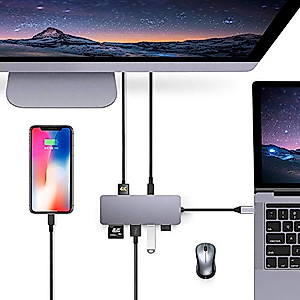 XUNMAIFHB Portable Docking Station,Type c Docking Station USB c hub to HDMI Charging USB Phone OTG Converter USB2.0, USB3.0, 4K HDMI, SD/TF, PD Charging Fast Transmission