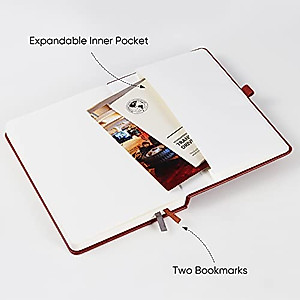FLEEKOOL Lined Journal Notebook Hardcover with 216 Pages - A5 College Ruled Notebook with 100gsm Thick Paper,Pen Loop,Inner Pocket,5.75'' X 8.38'' - Pink