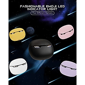 Black Shark Bluetooth Earbuds Wireless Earbuds with Emoji LED Light, Gaming Earbuds with 45ms Ultra Low Latency, Bluetooth 5.1, Music and Gaming Dual Modes, 24H Playtime, IPX5 Waterproof- Black