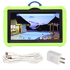 7 Inch Kids Tablet, for Android 6.0 HD Eye Protection Screen Tablet 1GB RAM 8GB ROM, 2MP 2MP Dual Cameras, Bluetooth Learning Toddler Tablet with Stand Protective Case(Green)