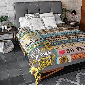 Amxieui 50th Birthday Gifts for Women, Happy 50 Year Old Gifts Decorations Gift Ideas for Her, Funny 50th Birthday Throw Blanket Gift Ideas 60" x 50"