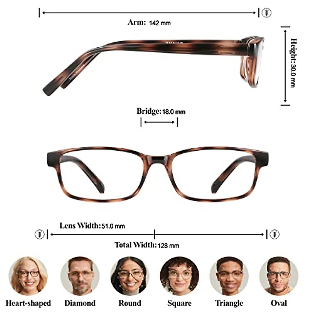 ZENNI Blue Light Blocking Glasses for Women Men Rectangle Frame Relieve Digital Screen Eye Strain TR90 Light Eyewear