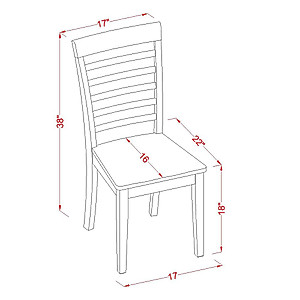 East West Furniture DUML7-MAH-W 7-Piece Kitchen Table Set - a Rectangular Modern Dining Table - 6 Wood Dining Chairs with Solid Wood Seat & Ladder Back - Mahogany Finish