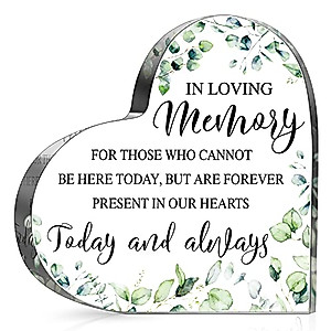 Wedding Memorial Sign, In Loving Memory Wedding Sign Remembrance Wedding Sign, Heart Acrylic In Memory of for Wedding Table Centerpieces Ceremony Reception Anniversary Decoration (Elegant Style)