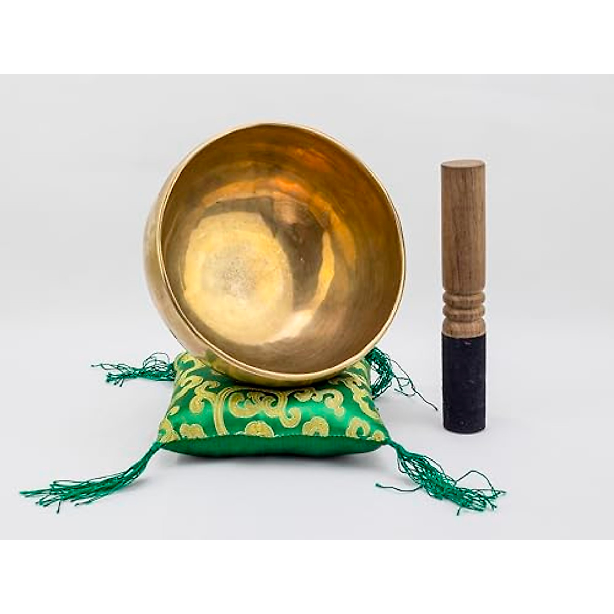 6-Inch Handmade Tibetan Singing Bowl ~ Superb B Crown Chakra Balancing ~ Best use for Meditation, Sound Healing, Cleansing, Mindfulness & Relaxation ~ Cushion & Sueded Leather wooden Mallet included