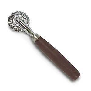 Tredoni 1.6" Pastry Wheel - Dough Stamp Cutter/Crimper, Pasta/Ravioli/Pie Maker, 4cm Stainless Steel Wheel Wooden Handle