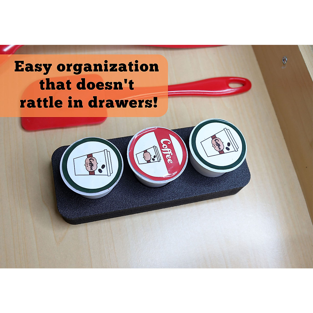 Polar Whale Hotel Hospitality Coffee Pod Storage Organizer 4 Piece Multi-Pack Tray Holder Waterproof Washable Bed and Breakfast Drawer Insert Holds 3 Pods Each Compatible with Keurig K-Cup 4 Pc Set