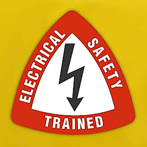 SmartSign "Electrical Safety Trained" Hard Hat Decal | 2.5" x 2.5" Conformable Vinyl, Pack of 5