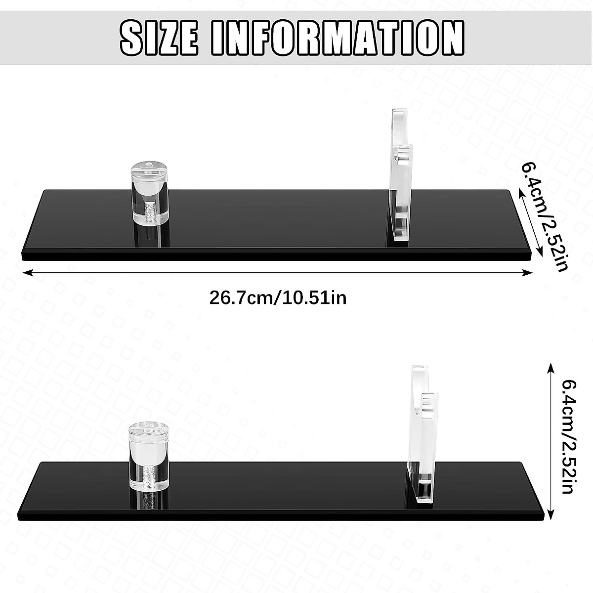 2 Pcs Acrylic Knife Display Stand Fixed Blade Knife Collection Display Stand Holder for Single Knife Rustic Cabin Home Decor (Black Base)