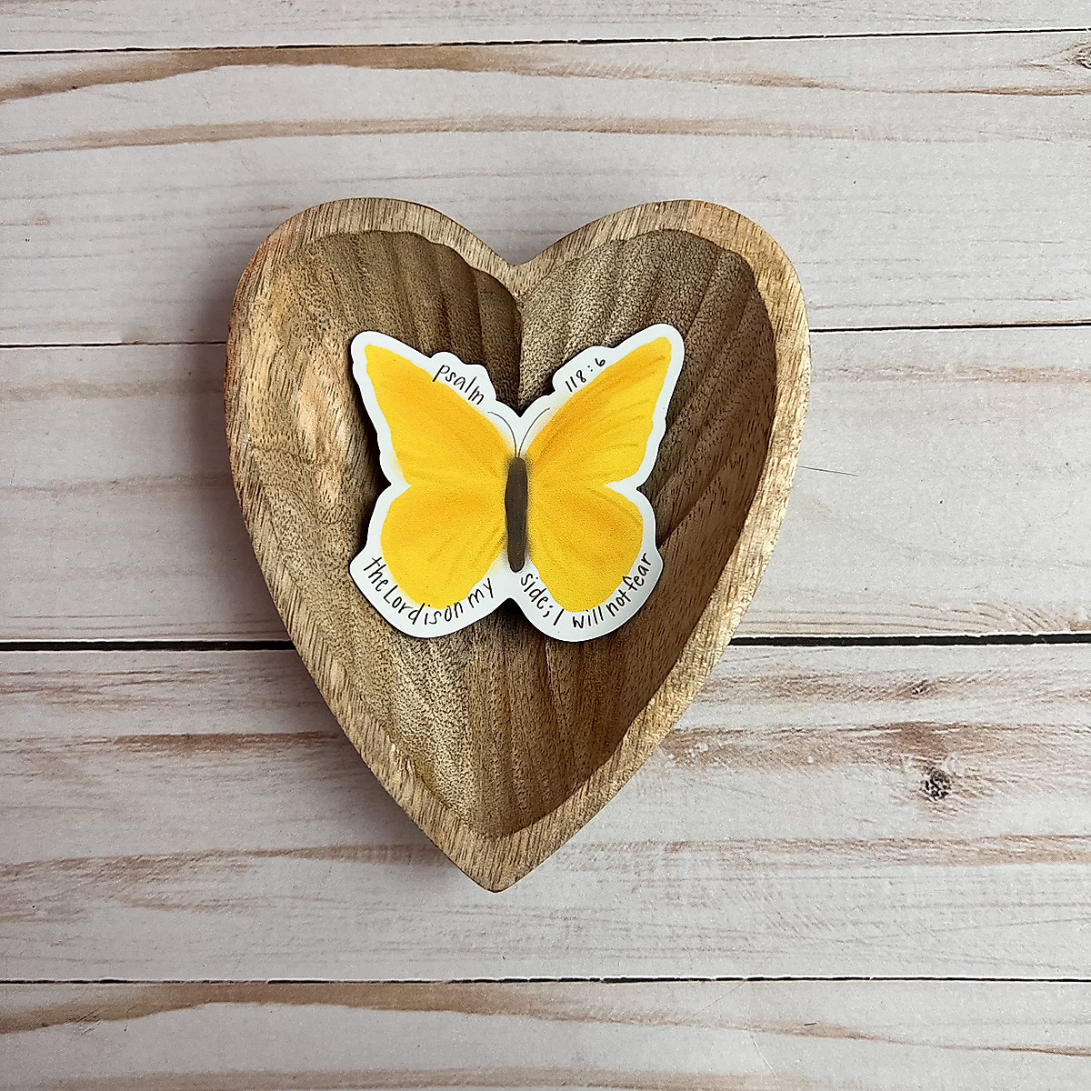 Swaygirls Christian magnets | Religious magnets | Christian faith fridge magnets | Bible verse quote magnets | Yellow butterfly Psalm 118:6 do not fear