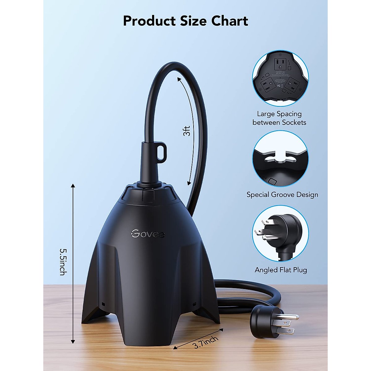 Govee Smart WiFi Outdoor Plug, Weatherproof 15A Outdoor Smart Outlet Bundle with WiFi Bluetooth Outlets 4 Pack, App Control, Supports Alexa and Google Assistant, 2.4 GHz Network only